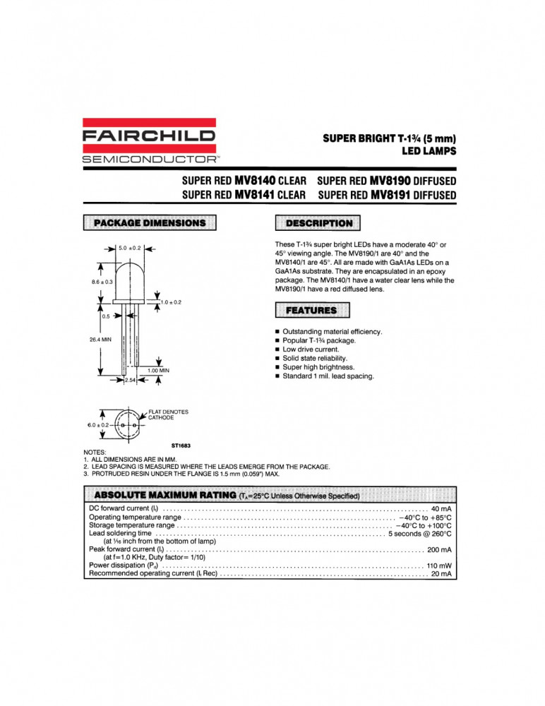 MV8190 datasheet page 1