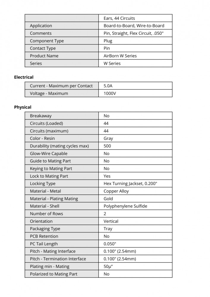 WTA44PF3JTB technical document page 2