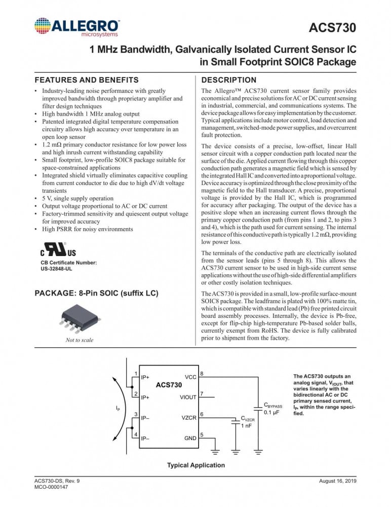 ACS730 datasheet page 1