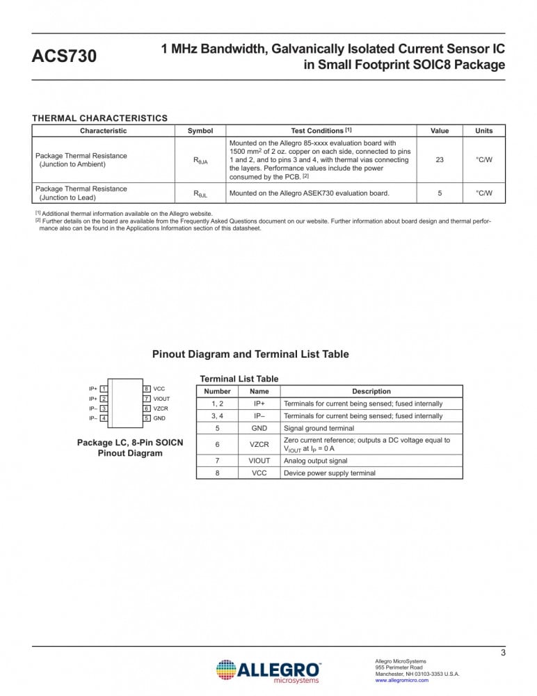 ACS730 datasheet page 3