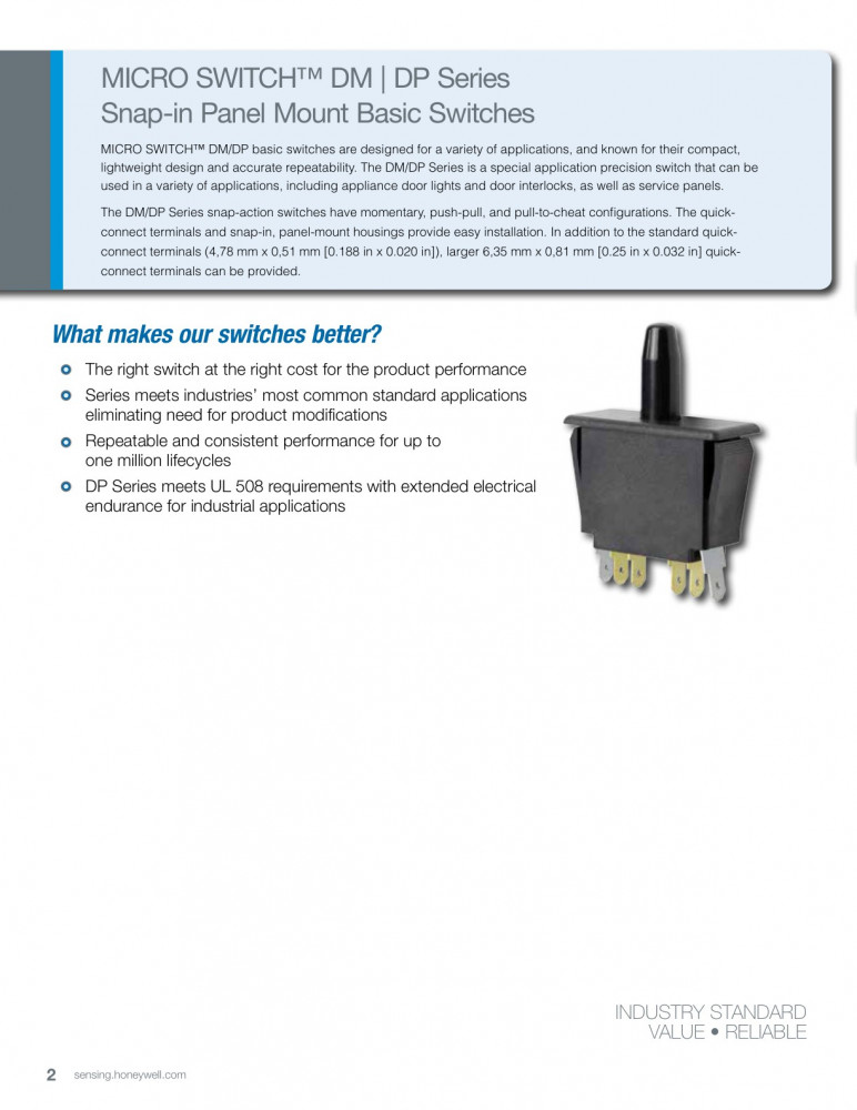 Honeywell DM DP Series document page 2