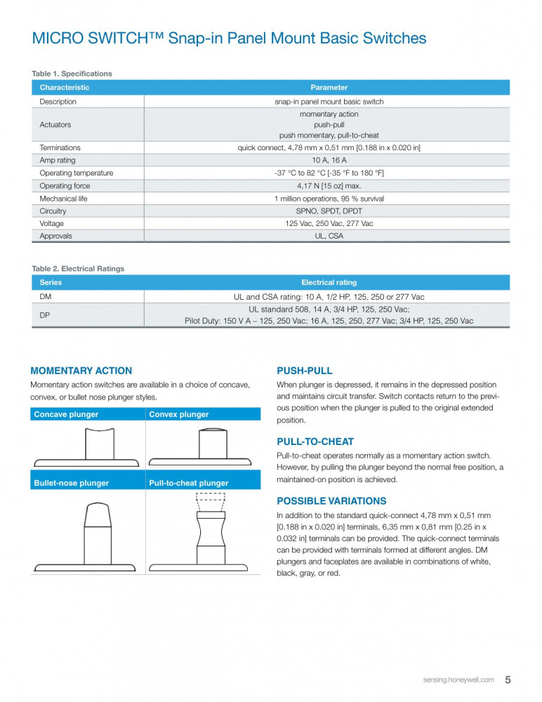 Honeywell DM DP Series document page 5