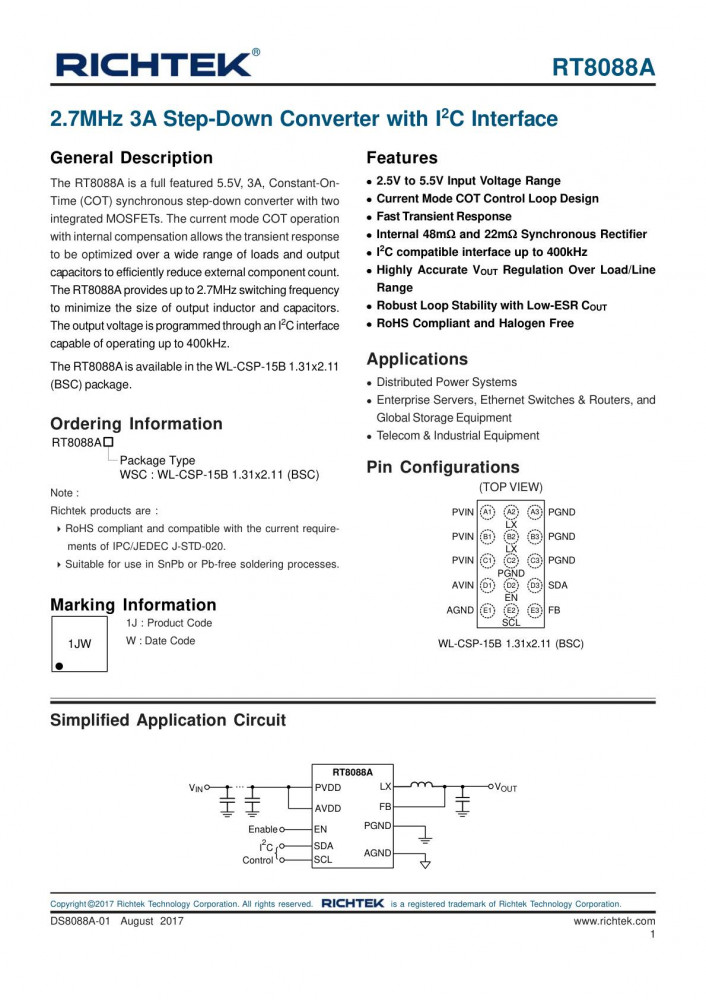 RT8088A technical document page 1