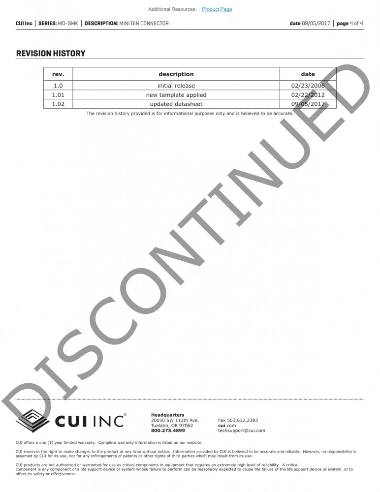 CUI MD-50SMK datasheet page 4