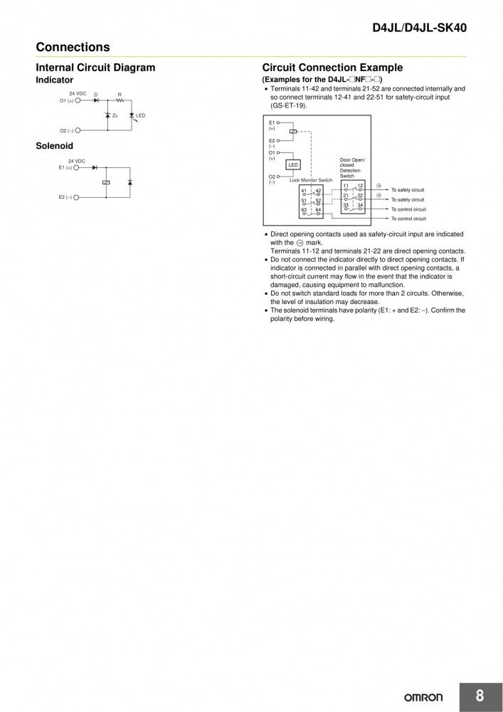 OMRON D4JL datasheet page 8