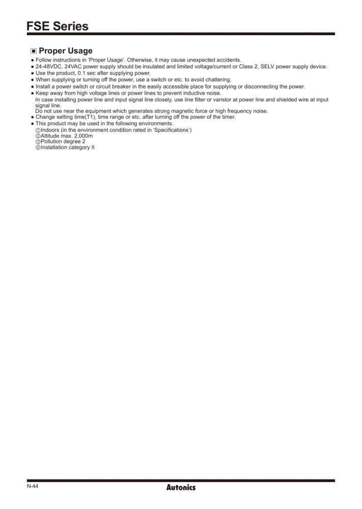 FSE Series datasheet page 6