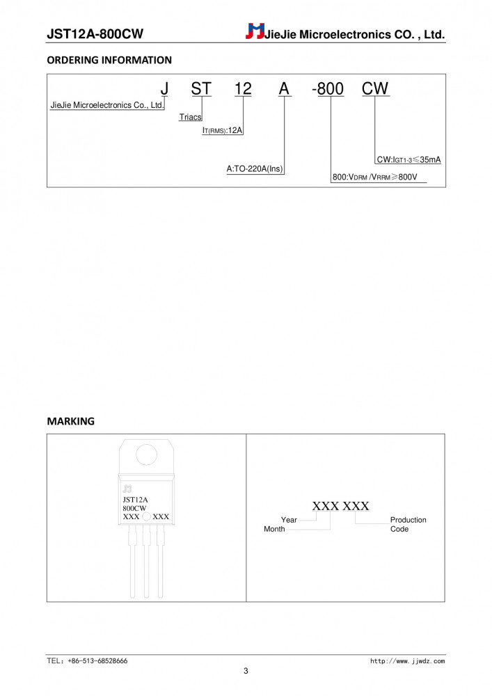 JST12A-800CW datasheet page 3