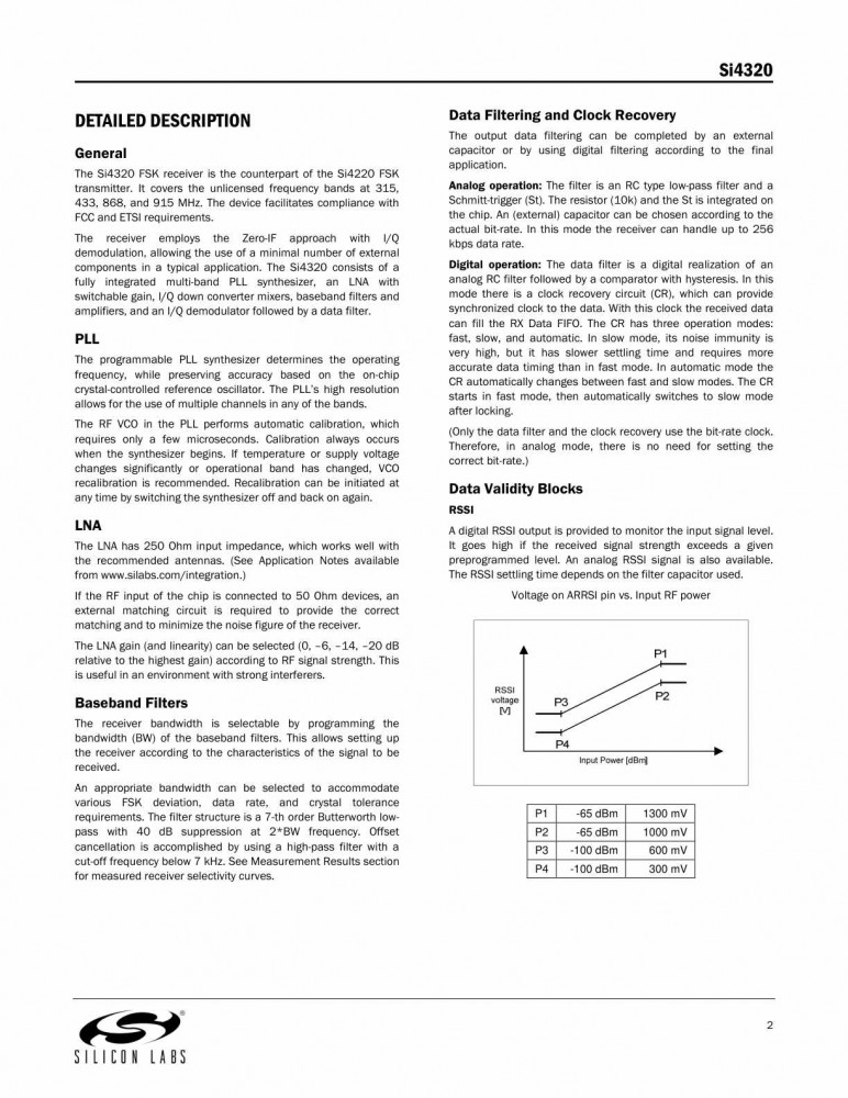 SI4320 datasheet page 2