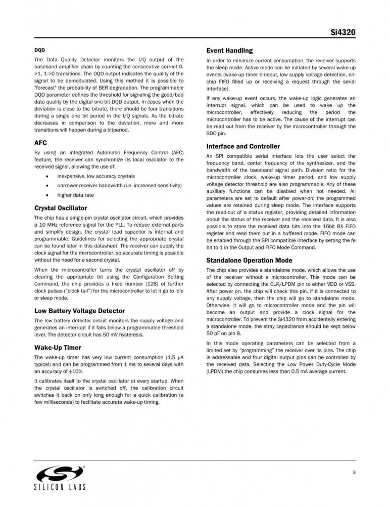 SI4320 datasheet page 3