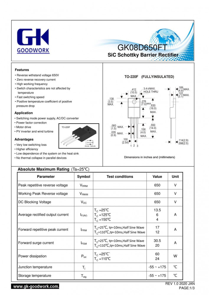 GK08D650FT datasheet page 1
