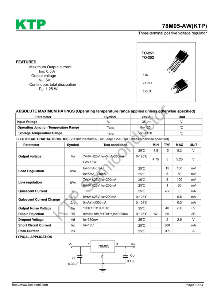 78M05-AW(KTP) datasheet page 1
