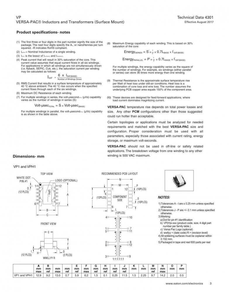 EATON VERSA-PAC documentation page 3