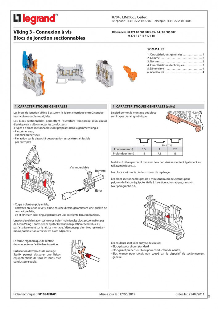 Legrand Viking 3 document preview, page 1