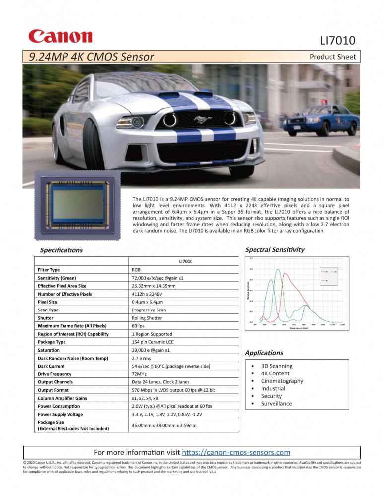 Canon LI7010SAC product document preview