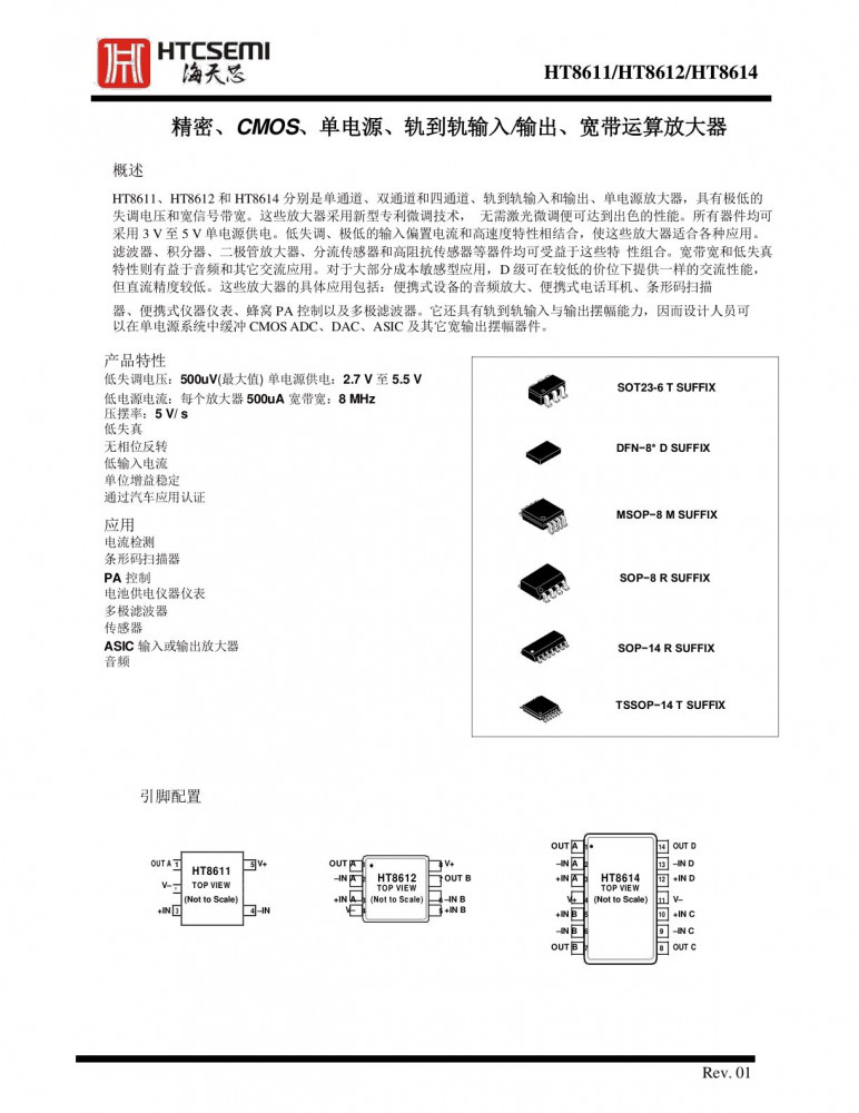 HT8612BRMZ datasheet page 1