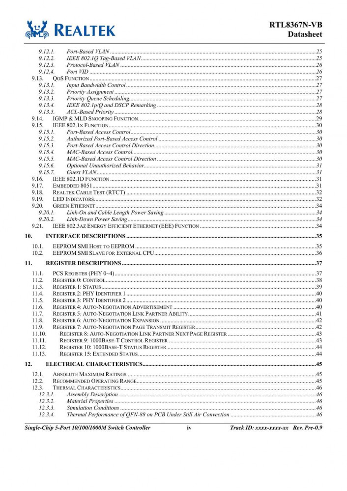 RTL8367N-VB-CG datasheet page 4