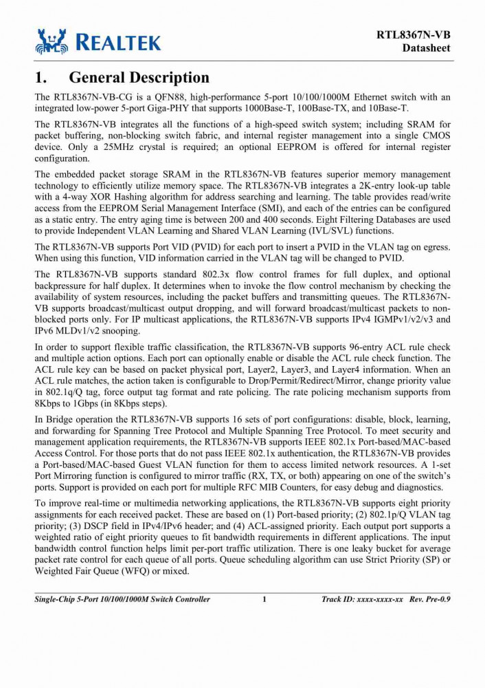 RTL8367N-VB-CG datasheet page 8