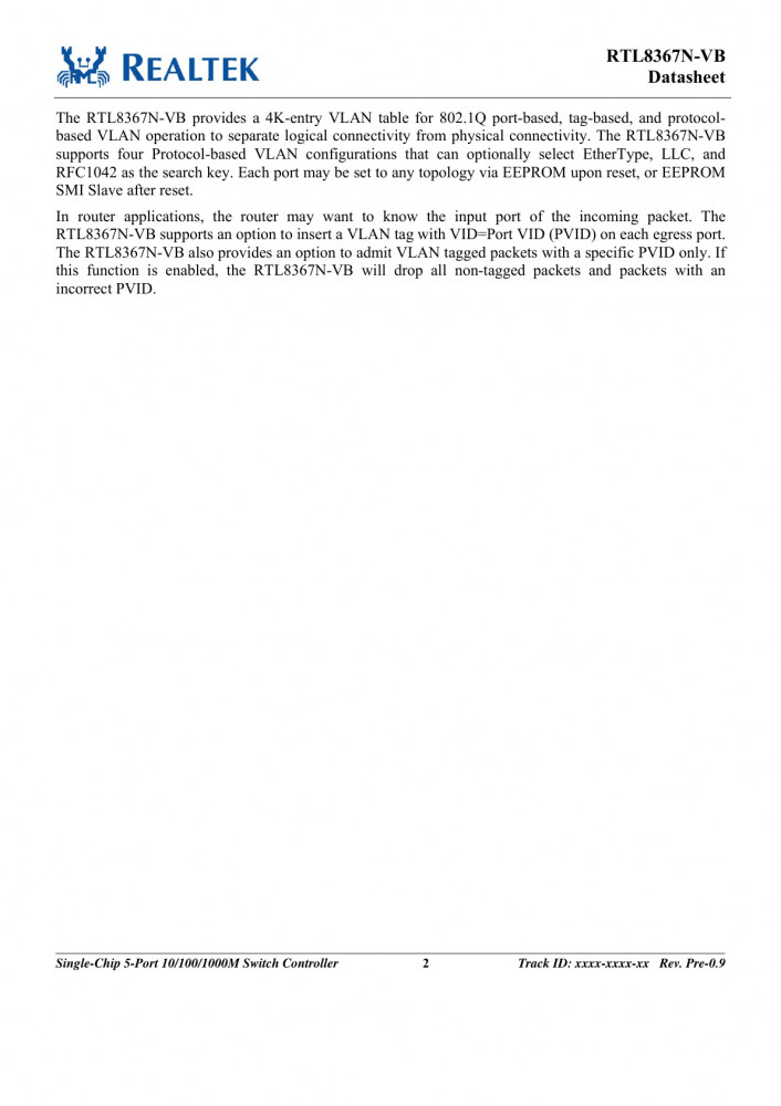 RTL8367N-VB-CG datasheet page 9