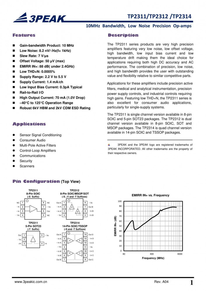 TP2311-TR datasheet page 1