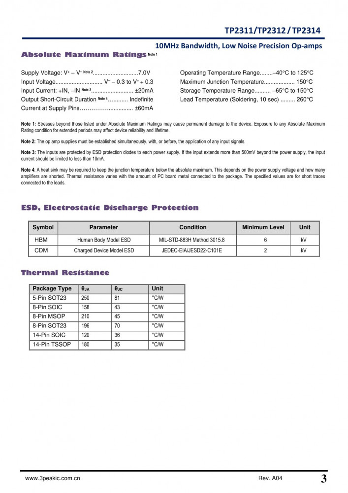 TP2311-TR datasheet page 3