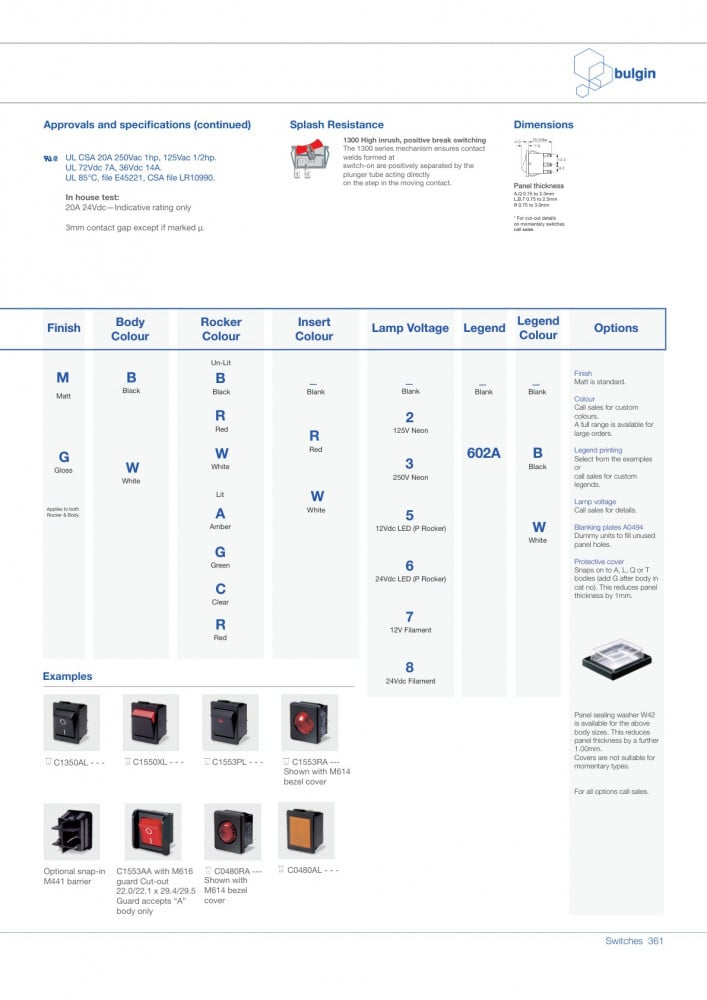 Bulgin C1350ALAAF datasheet page 2