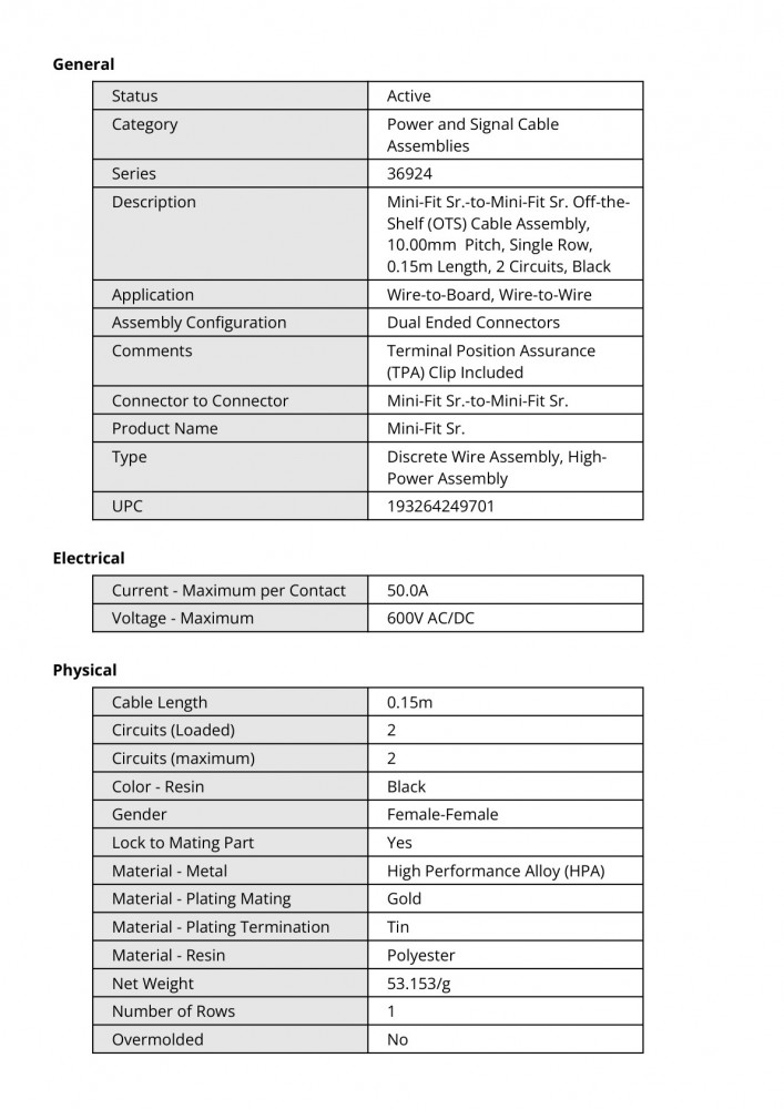 Product document image 2 for MOLEX 369240201