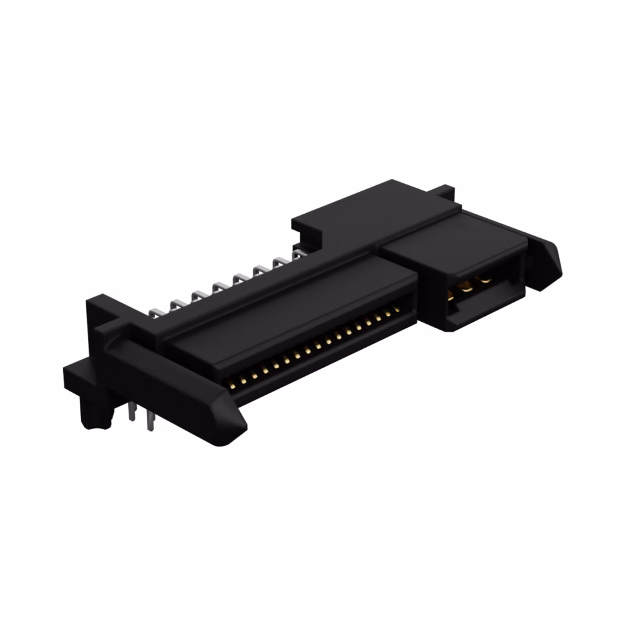 EXTreme LPHPower Receptacle Header, Right-Angle, 2 Power Contacts, 36 Signal Contacts, Select Gold (Au) Plating, for 3.18mm Thick PC Board, with Guide Posts and Press-fit Plastic Pegs for sale
