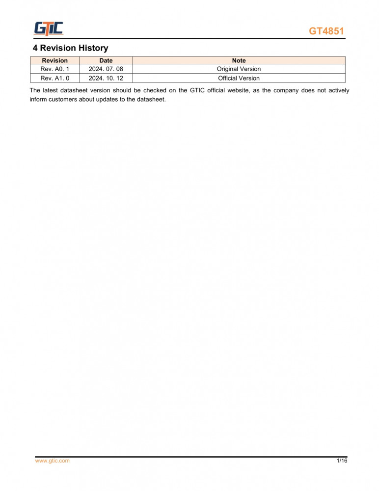 GT4851 datasheet page 2