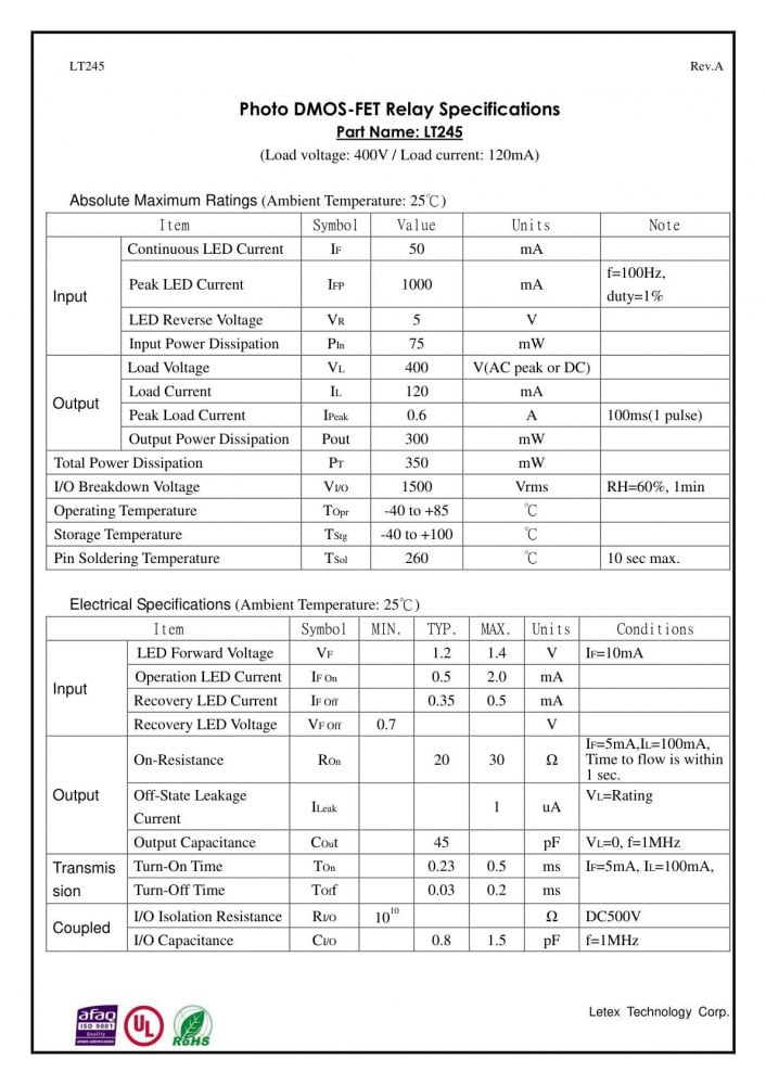 LT245 datasheet page 2