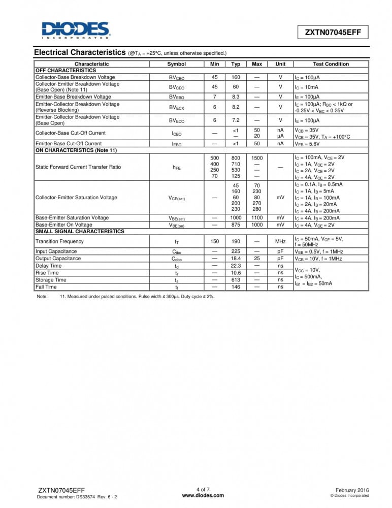 ZXTN07045EFFTA datasheet page 4