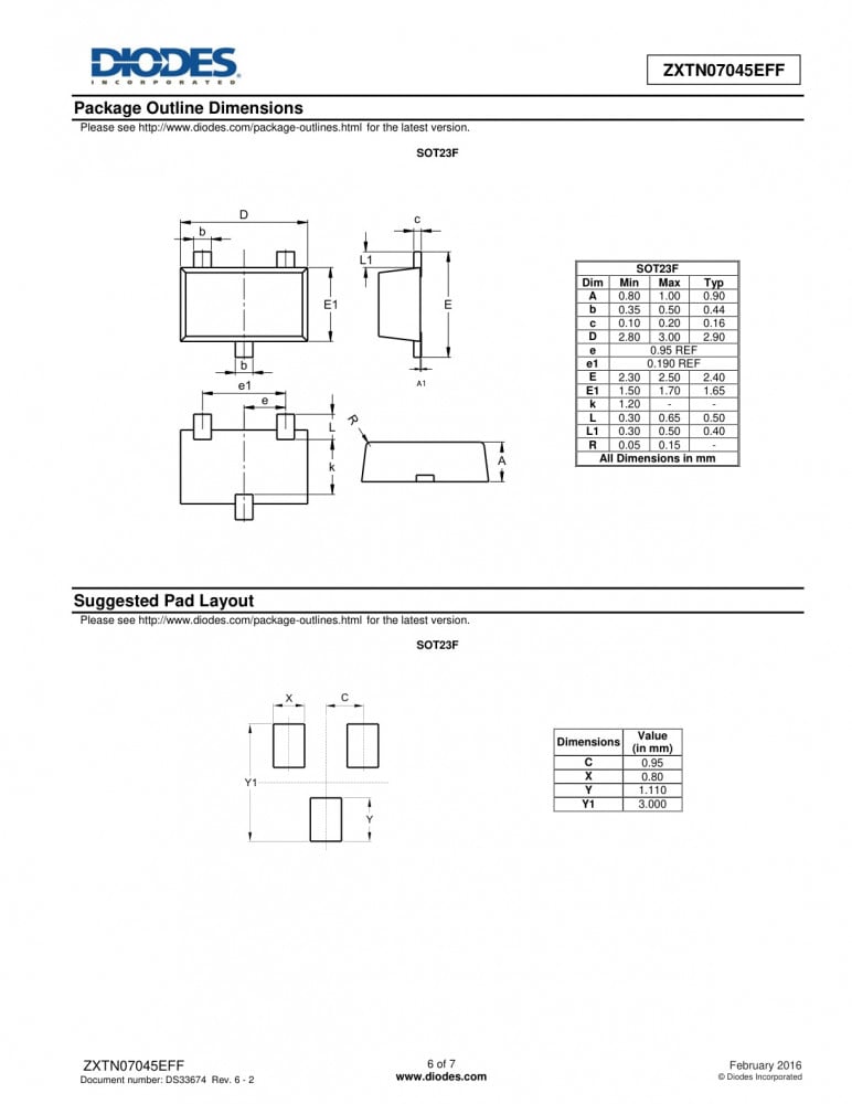 ZXTN07045EFFTA datasheet page 6