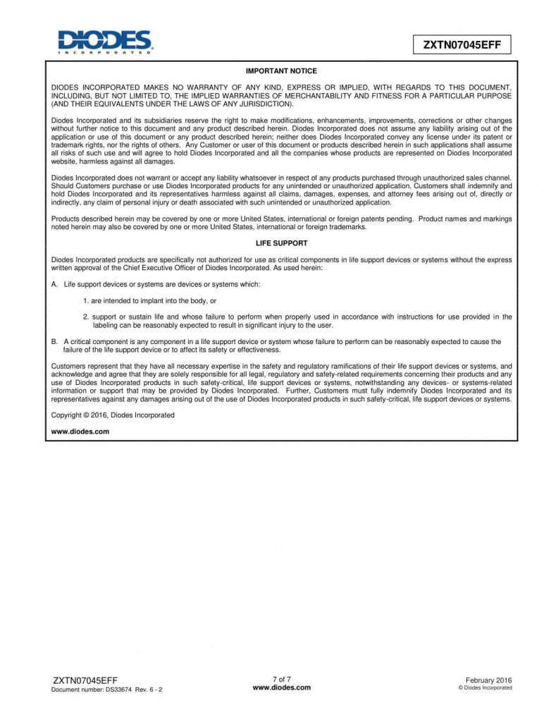ZXTN07045EFFTA datasheet page 7