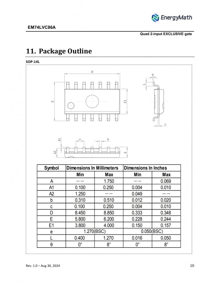 EM74LVC86APW datasheet page 10
