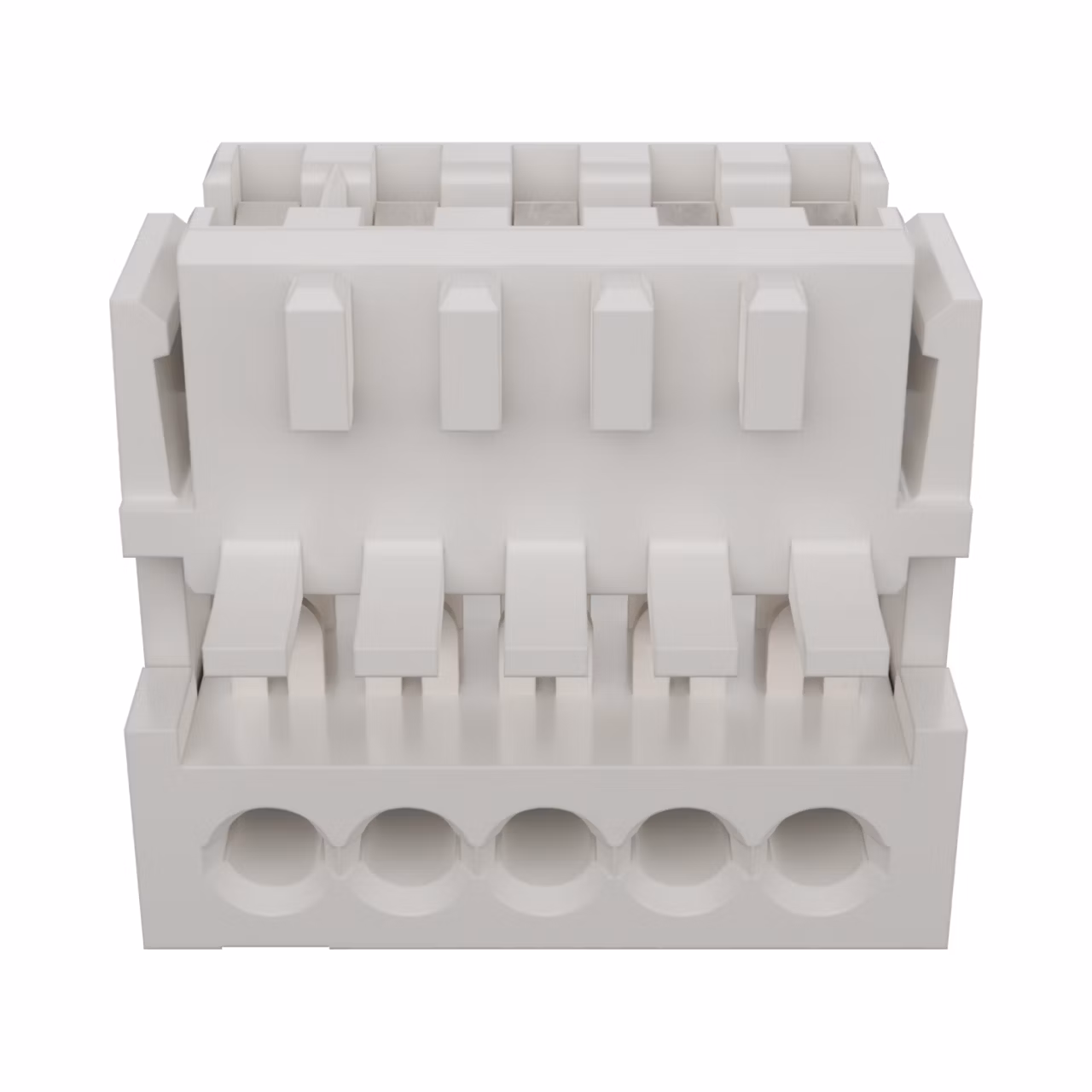 Appli-Mate RAST 2.5 IDT Housing, 2.50mm Pitch, with Side Latches, Female, 5 Circuits, Position Keys A & F Removed, Polarizing Rib Between 1/2 for sale