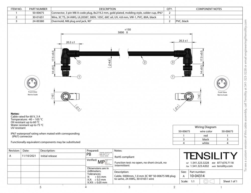 Tensility International 10-04314 product drawing preview