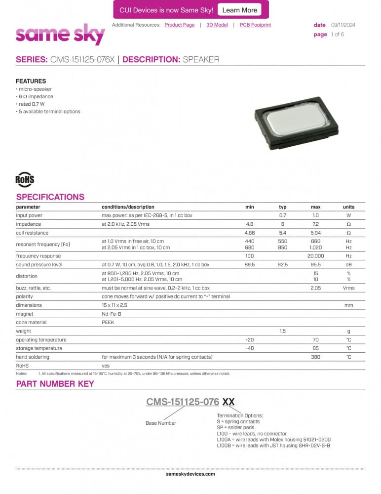 CMS-151125-076L100 technical document page 1