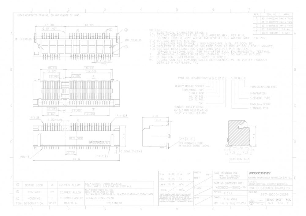 FOXCONN AS0B221-S90Q-7H drawing page 1