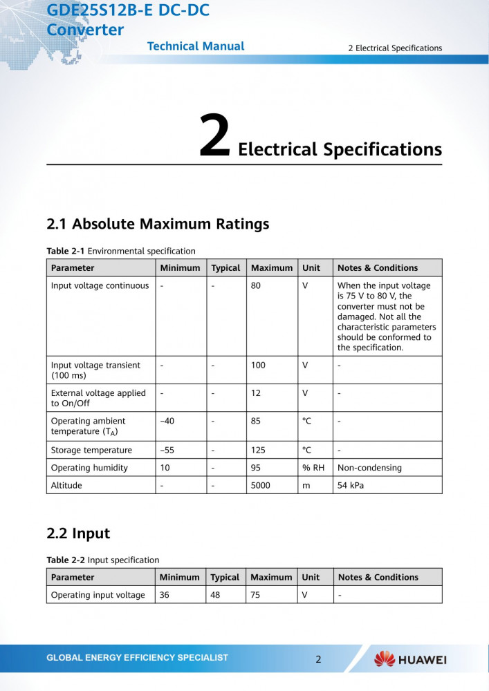 GDE25S12B-E technical manual page 6