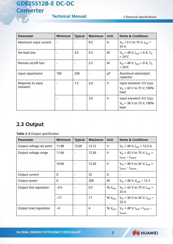 GDE25S12B-E technical manual page 7