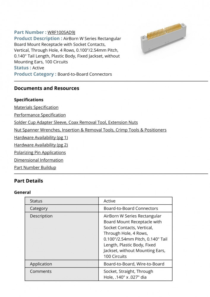 WRF100SAD9J technical document image, page 1