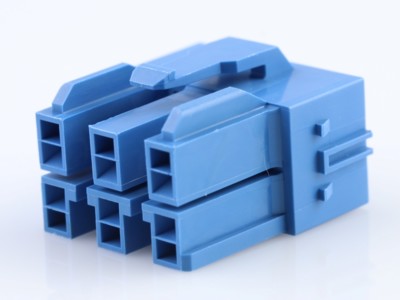 CP-6.5 Receptacle Housing, Glow-Wire Capable, 6.50mm Pitch, Dual Row, 2 Circuits, Blue