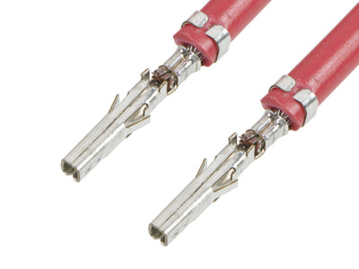 Pre-Crimped Lead Mini-Fit Jr. Female-to-Mini-Fit Jr. Female, Tin (Sn) Plating, 150.00mm Length, 16 AWG, Red for sale