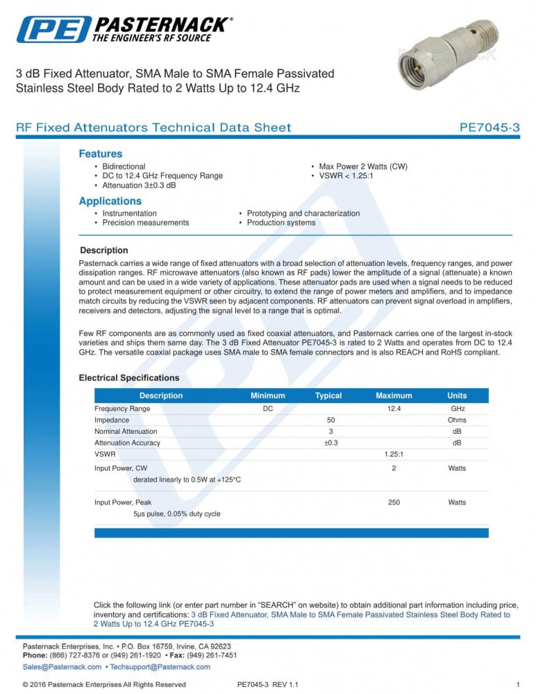 PE7045-3 technical document page 1