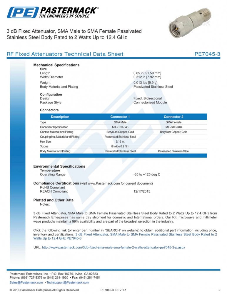 PE7045-3 technical document page 2
