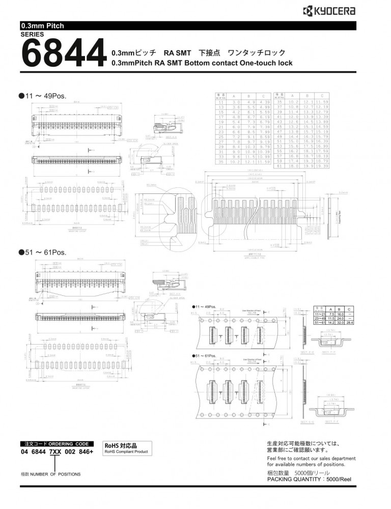 Kyocera AVX 6844 product drawing page