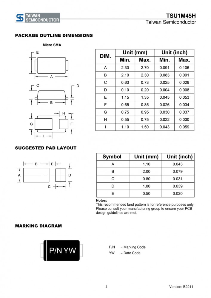 TSU1M45H datasheet page 4
