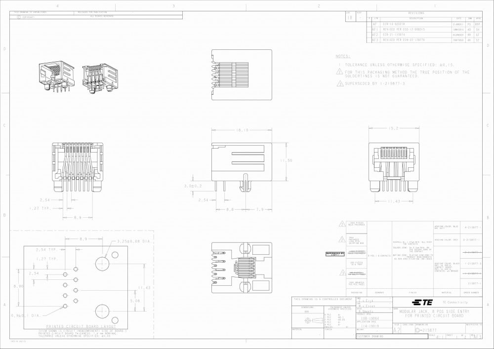 TE Connectivity 1-215877-3 drawing page 1