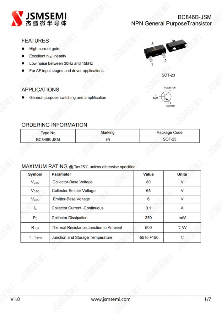 BC846B-JSM datasheet page 1