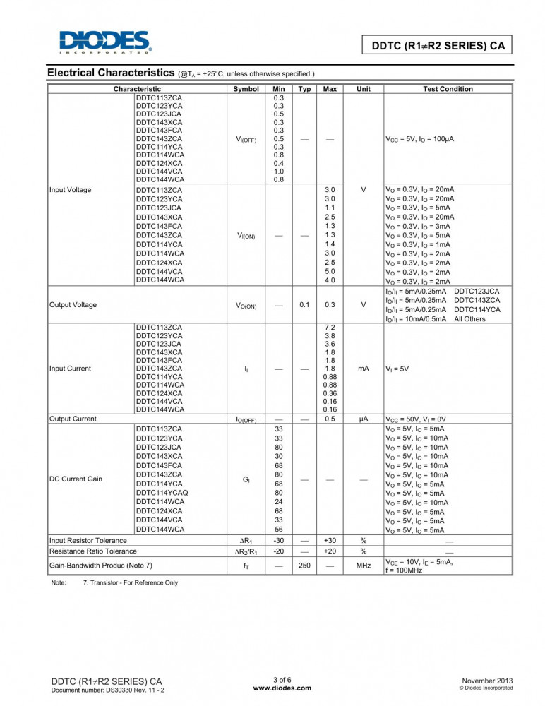 DDTC143ZCAQ-13-F datasheet page 3