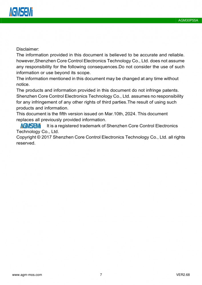 AGM30P55A technical document page 7